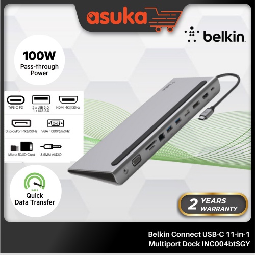 Belkin Connect USB-C 11-in-1 Multiport Dock INC004btSGY | Shopee Malaysia