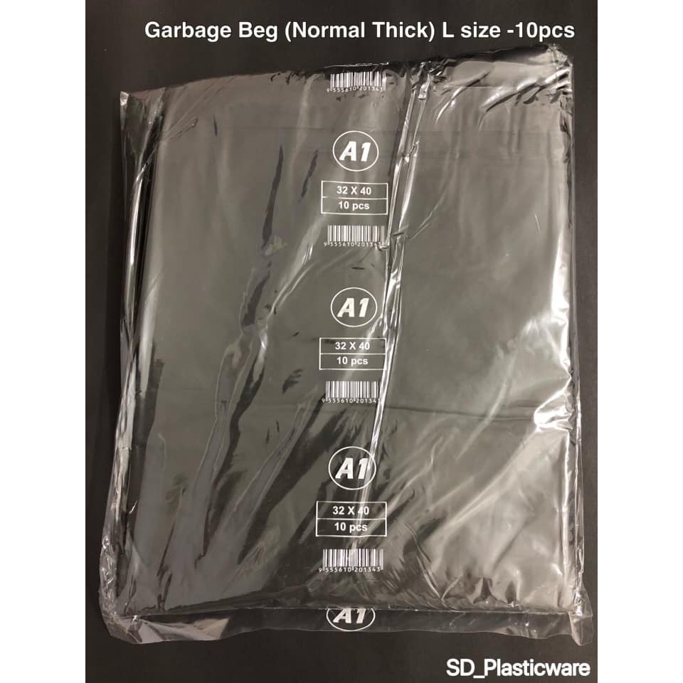 Heavy duty A1 32 X 40 Black (LARGE) & Thick Garbage Bag / Beg Sampah ...