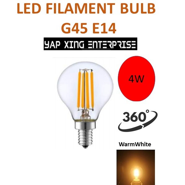 LED BULB 4W G45 Ping Pong LED Edison Filament Bulb E14 / E27 Warmwhite ...