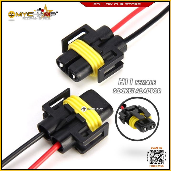 H11 Socket Connector Wiring Harness Socket Car Auto Wire Connector ...