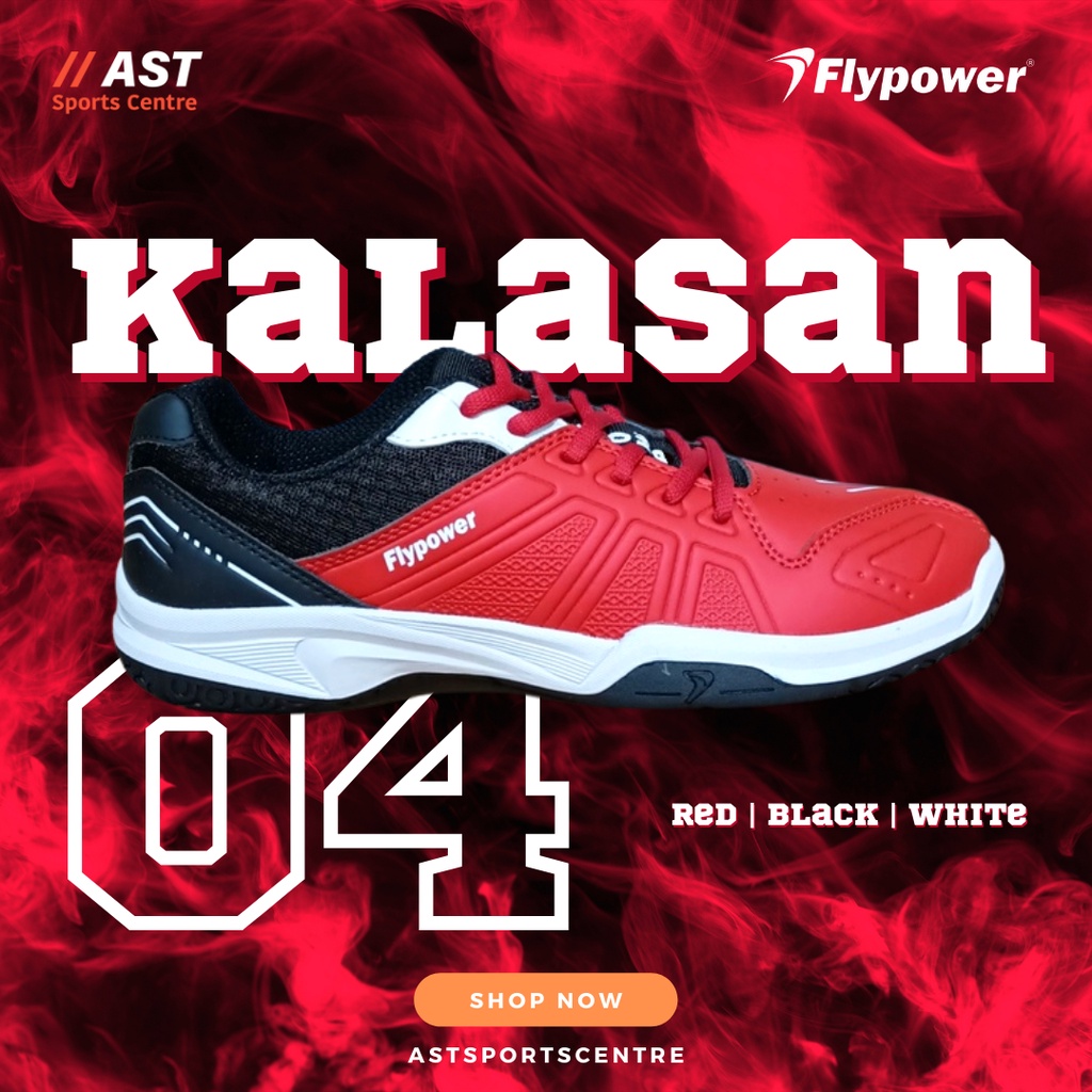 FLYPOWER Kalasan 04 | Badminton Shoe | Red | Black | White (Original ...