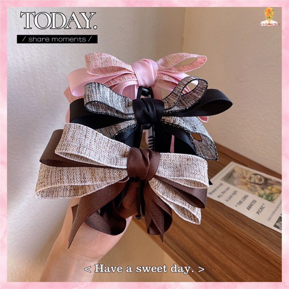 Chiffon Bow Banana Clip Vertical Clip Ponytail Clip 雪纺蝴蝶结蕉夹竖夹马尾夹 Reben ...