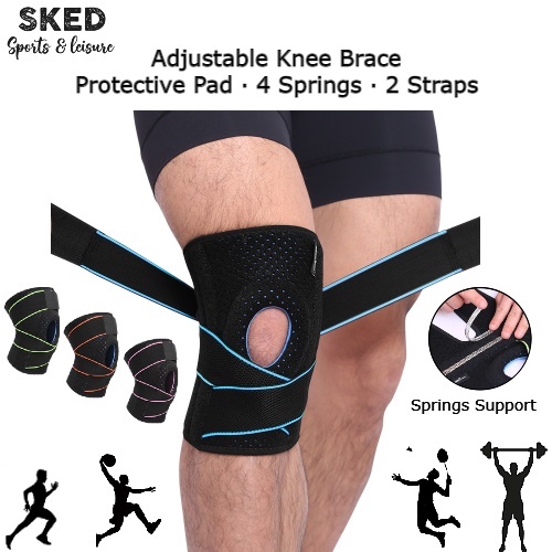 SKED Aolikes Knee Brace Guard (1Pc) Knee Pad + 4 Springs + 2 Straps ...
