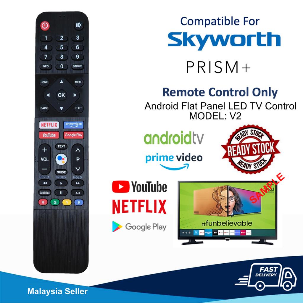 Skyworth/ PRISM+ V2 Andriod Smart TV Remote Control for Netflix YouTube ...