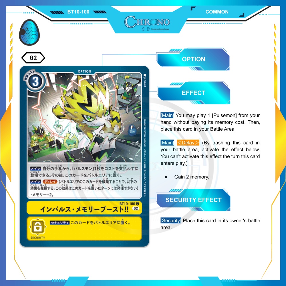 BT10-100 | Impulse Memory Boost! | Common | Digimon Card Single ...