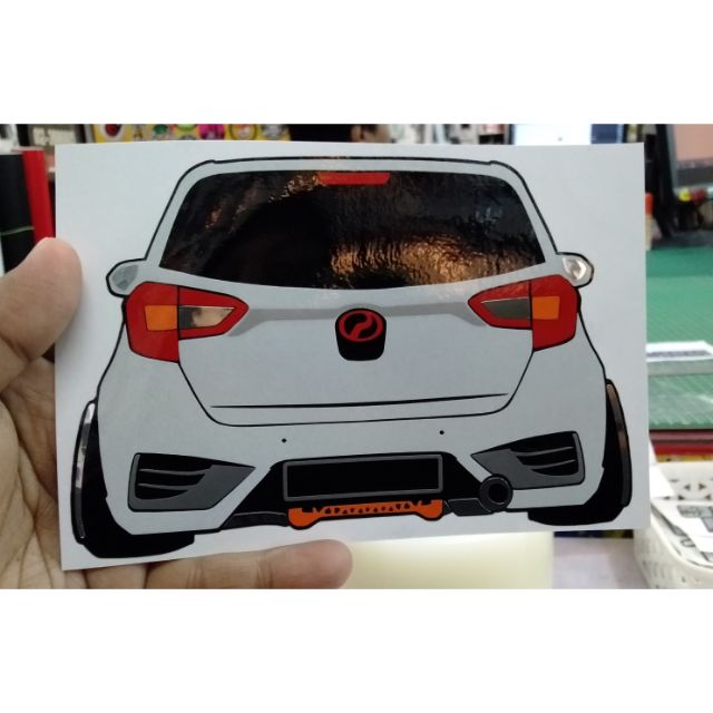 STIKER KERETA MYVI BARU PUTIH. BOLEH LETAK NO PLATE | Shopee Malaysia