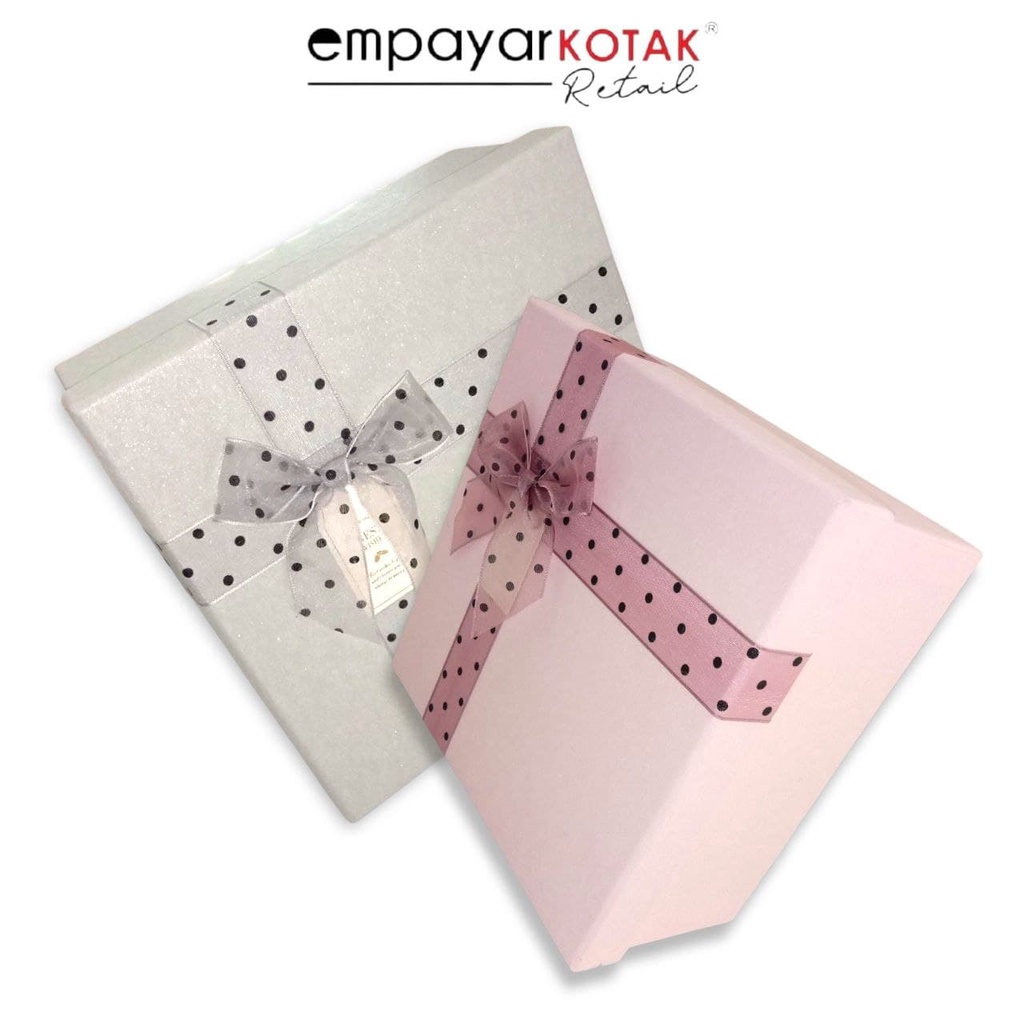 (READYSTOCK) Kotak Hadiah Square Gift Box 3 Saiz Top & Bottom Grey/Pink ...