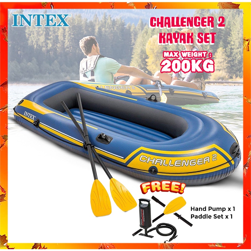 INTEX 68367 CHALLENGER 2 Series Inflatable Boat Set For 2 Persons ...