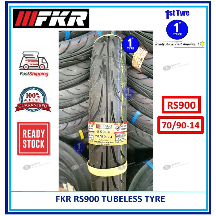 FKR MOTORCYCLE TYRE RS900 (BUNGA TAJAM) 70/90-14 TUBELESS [TAYAR 2024 ...