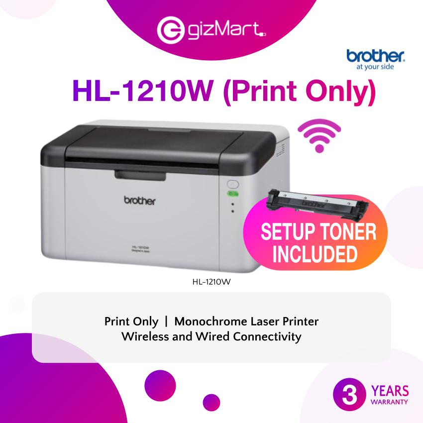 Brother HL-1210W Monochrome Wireless Single Function Laser Printer | Shopee Malaysia