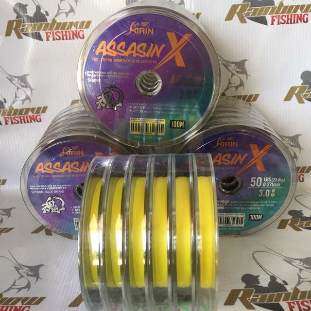 Kirin assasin x8 x100m spider-silk Braid/TALI SULAM X8 100m | Shopee ...