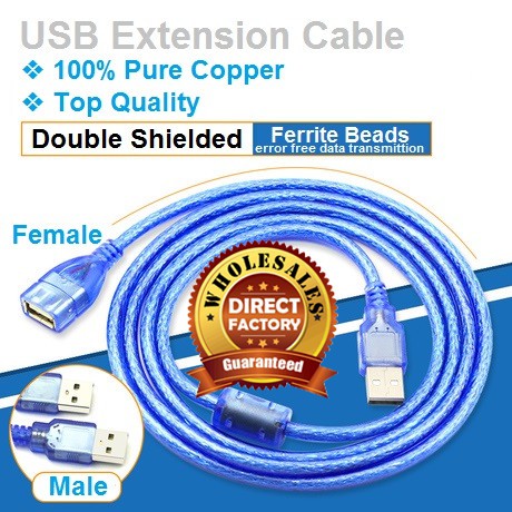 USB Extension Cable Male to Female, Double Shielded, Top Quality ...