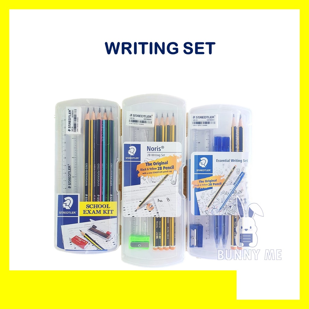 STAEDTLER ESSENTIAL WRITING SET // SET PENULISAN // PLASTIC PENCIL CASE ...