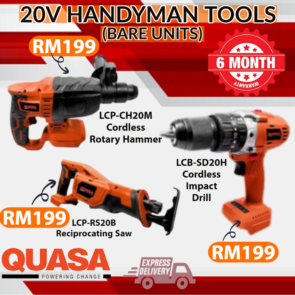 QUASA 20V 3 IN 1 COMBO BARE UNITS | LCP-CH20M + LCB-SD20H + LCP-RS20B ...