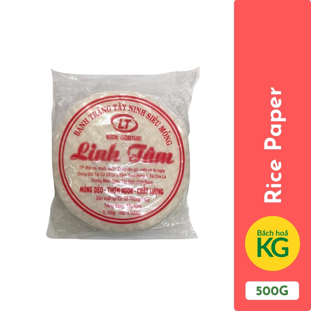 Linh Tam super thin rice paper 500g [≈100 pcs] - Bánh tráng siêu mỏng ...