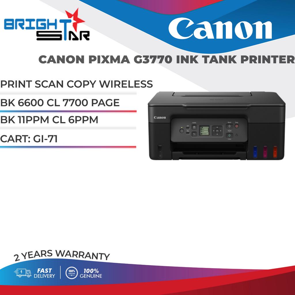 CANON PIXMA G3770 INK TANK PRINTER / PRINT SCAN COPY WIRELESS / BK 6600 ...