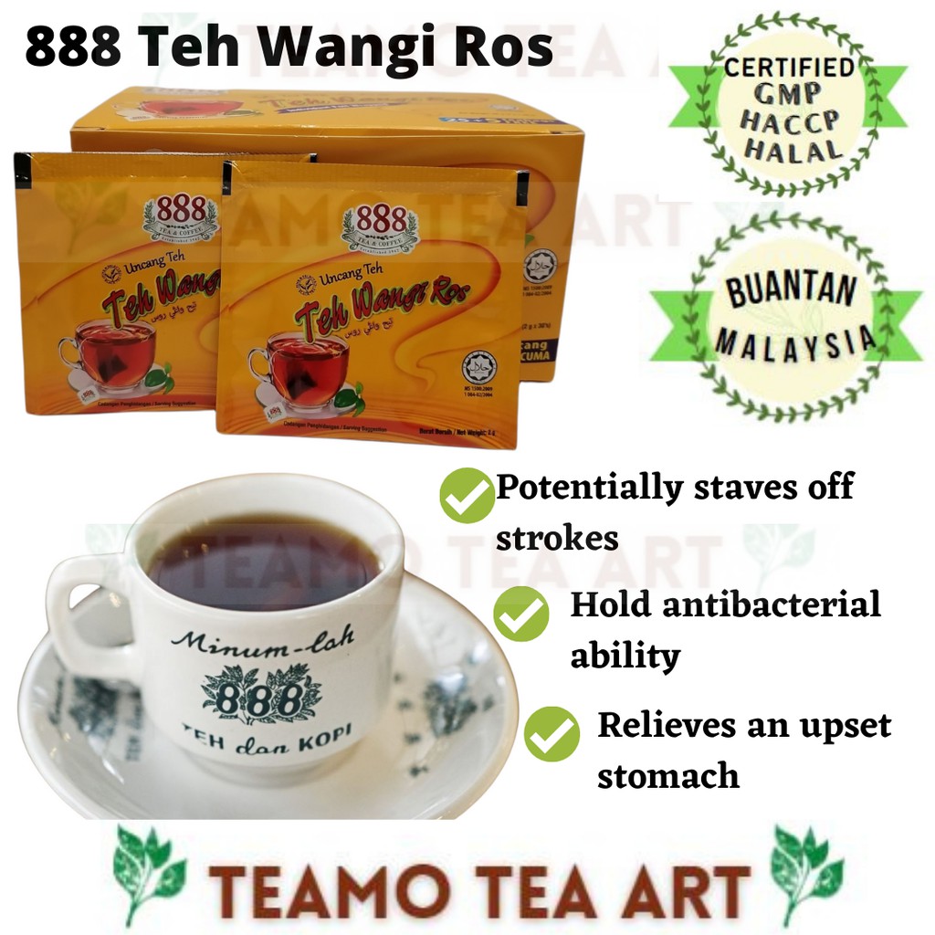 🍃TEAMO TEA ART🍃 888 TEH WANGI ROS / Individual pack / Loose Tea Bag ...