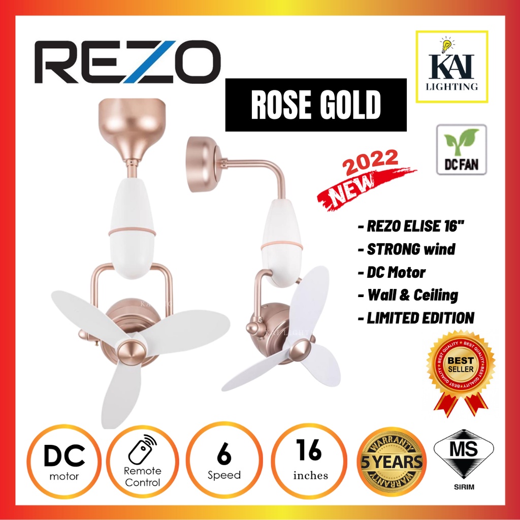 [NEW] REZO ELISE / REZO CORNER FAN Ceiling and Wall Fan with Remote ...