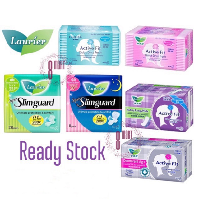 Laurier Super Slimguard | Laurier Active Fit Pantyliner | Shopee Malaysia