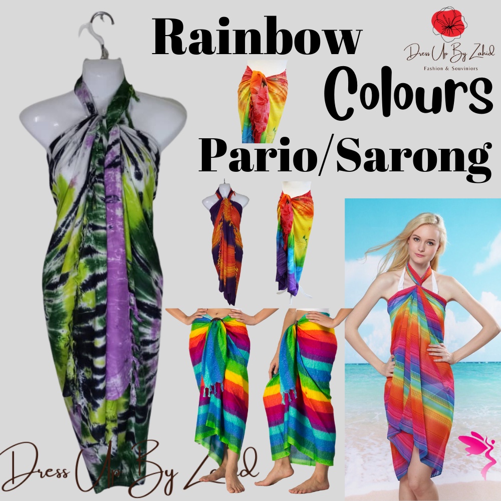 Ready Stock 🥻 Rainbow Pario || Kain Tie Dye Beach Pareo || Kain Pantai ...