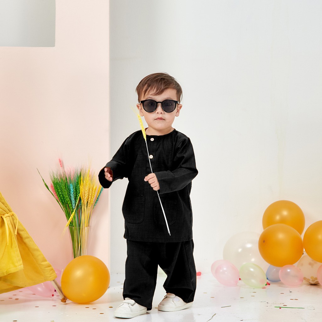 Baju Raya By Laboo Set Family Sedondon 15 Warna - Black/Hitam | Shopee ...