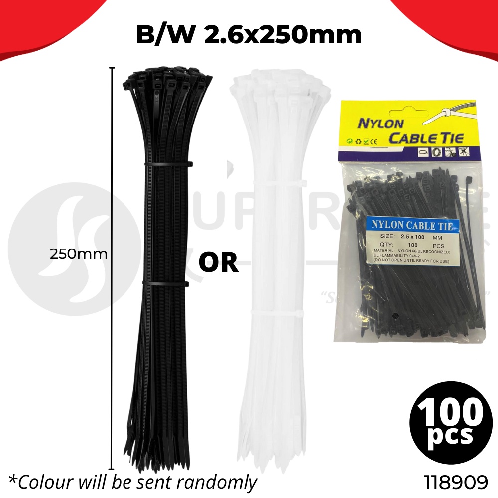 SUPERSAVE Nylon Cable Tie Wiring Bind Cable Ties Locking Zip Wire Cable ...