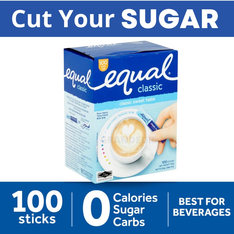 Equel Classic Sweetener Sticks Diabetes Sugar Diabetic Blood Glucose ...