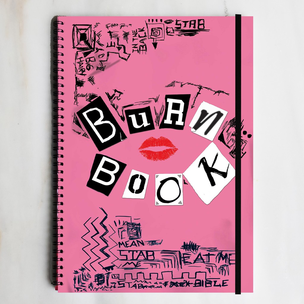 Burn BOOK Spiral Ruled Notebook Diary Journal College School Notes ...