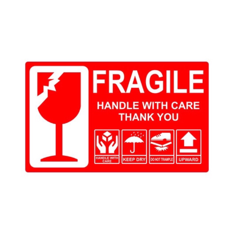 fragile sticker for parcel courier 9cm X 5cm (rm0.30/pc) | Shopee Malaysia