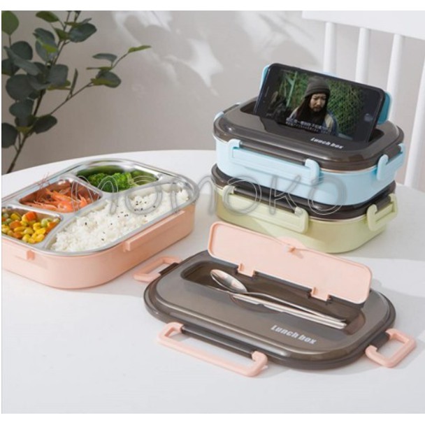 Portable Stainless Steel SUS304 Bento Lunch Box School Food Container ...