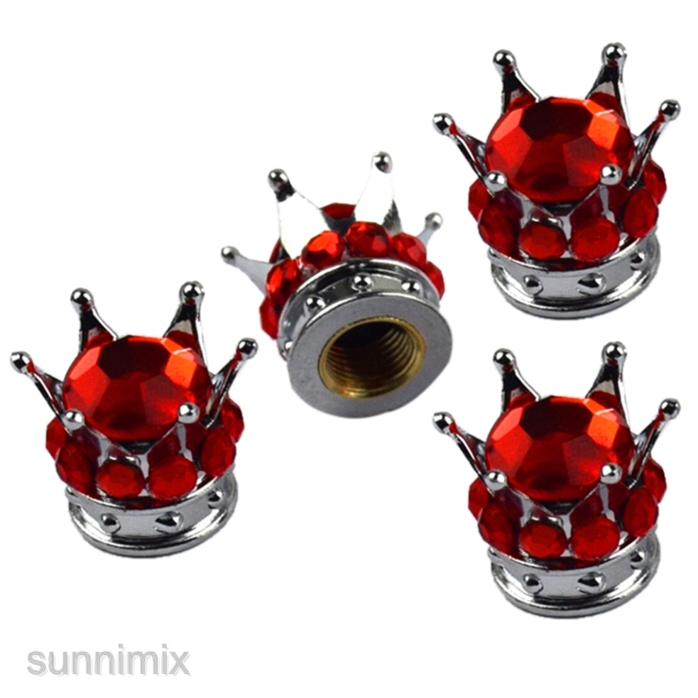 [SunnimixMY] 4 Pc Crown Red Tyre Tire Wheel Stem | Shopee Malaysia