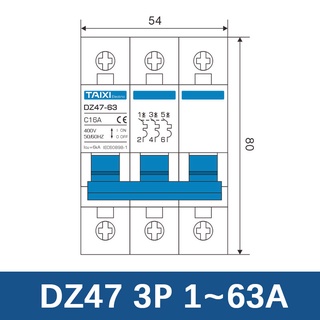 MCB DZ47-63 1P 2P 3P 4Pole Miniature Circuit Breaker DZ47 60Hz 10A 16A 20A 25A 40A 63A C type ...