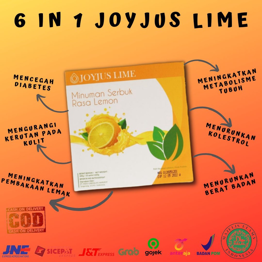 Joyjus LIME FIBER WITH FISH COLLAGEN 300GR 1 BOX Contents 15SACHET ...