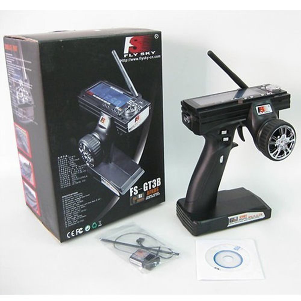 FLYSKY GT3B 2.4GHz 3-Channel RC Car Buggy Truck Boat Remote Transmitter ...