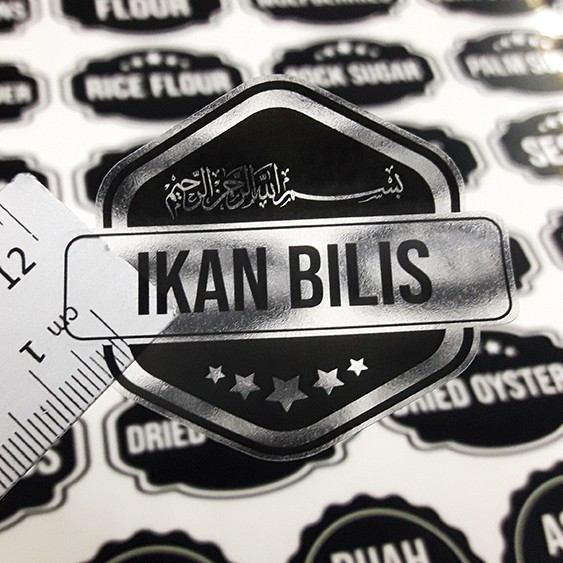 (60pcs) Sticker Label Dapur termurah - Transparent / Kalis Air [Ready ...