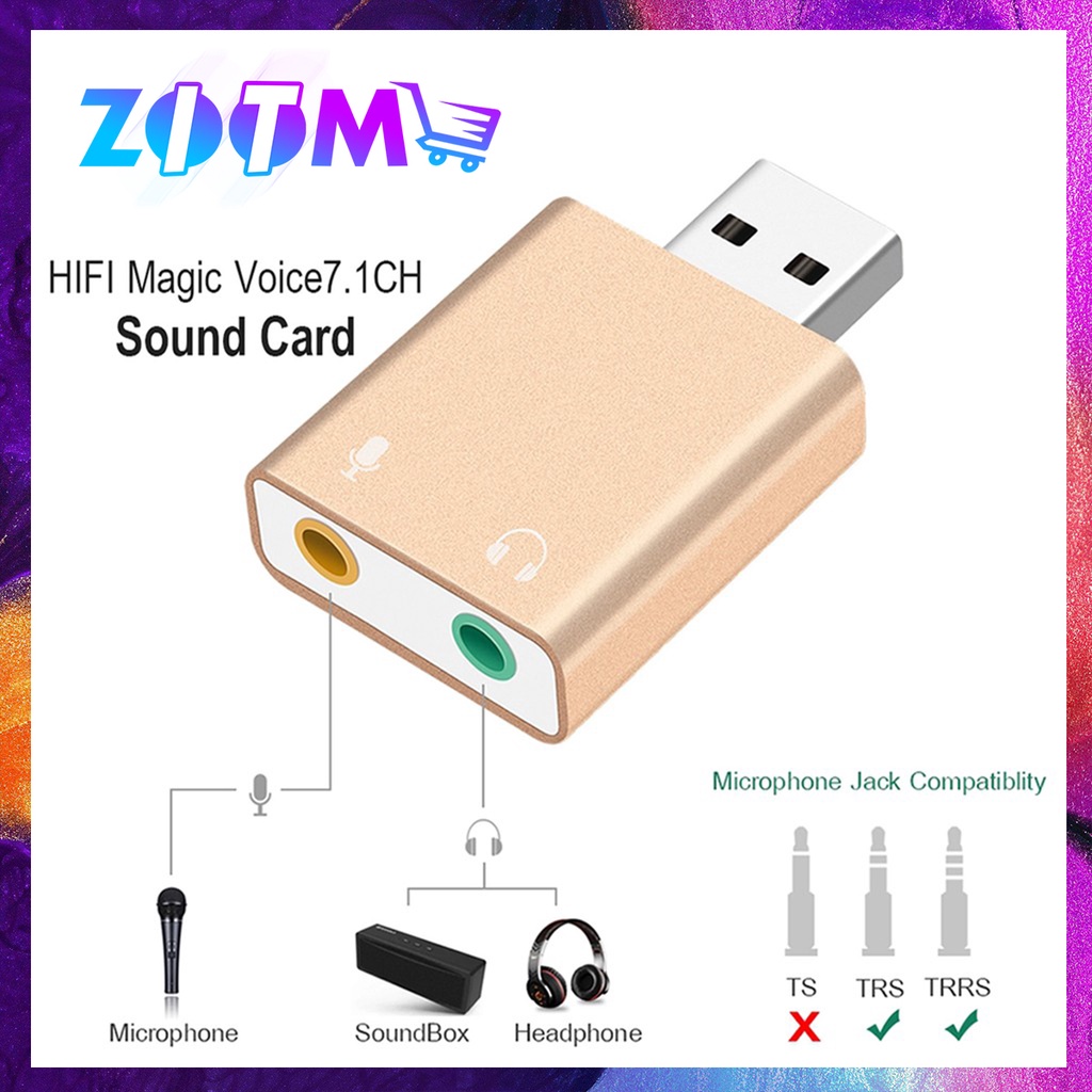 EXTERNAL USB SOUND CARD ULTRA-PORTABLE HIFI MAGIC VOICE 7.1CH ...