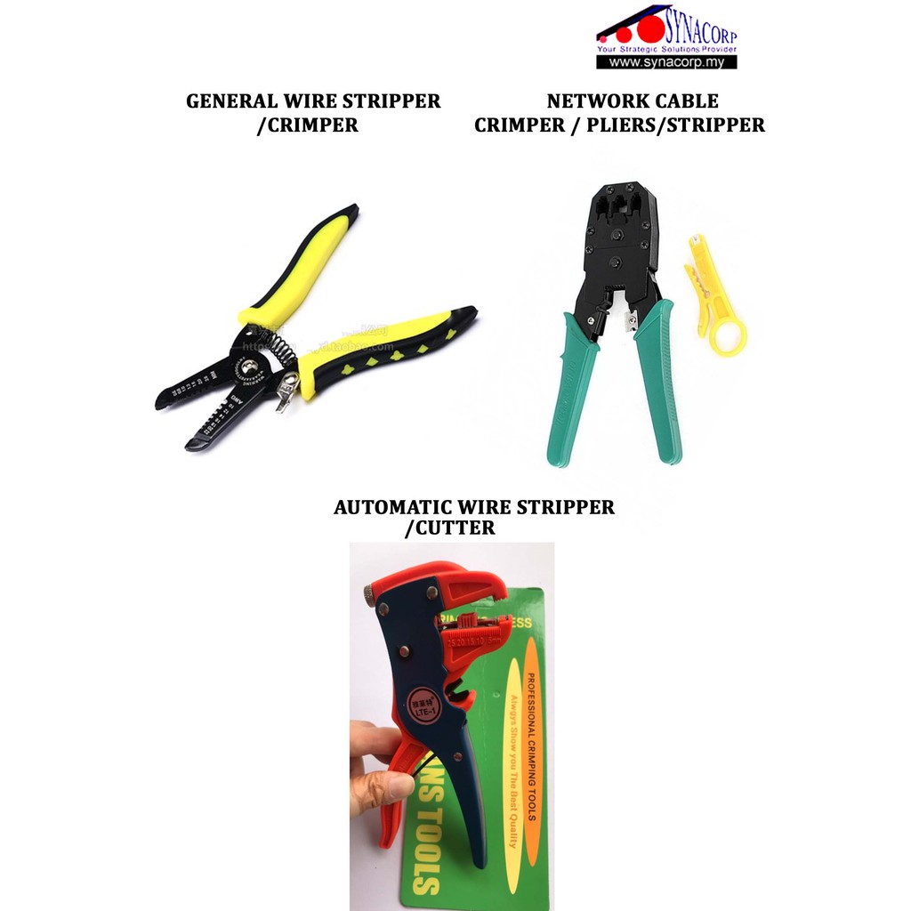Network Cable Crimper RJ45 RJ11 RJ12/ Spring Loaded Wire Stripper ...
