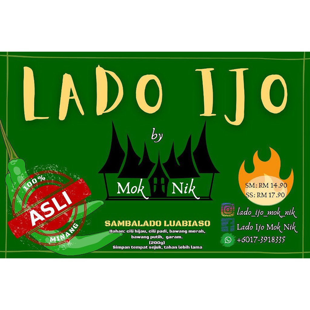 Lado Ijo Mok Nik (Original Minang) | Shopee Malaysia
