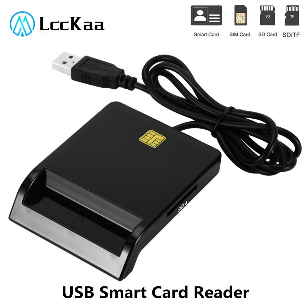 USB 2.0 Smart Card Reader for Bank Card IC/ID EMV SD TF MMC Card Reader ...