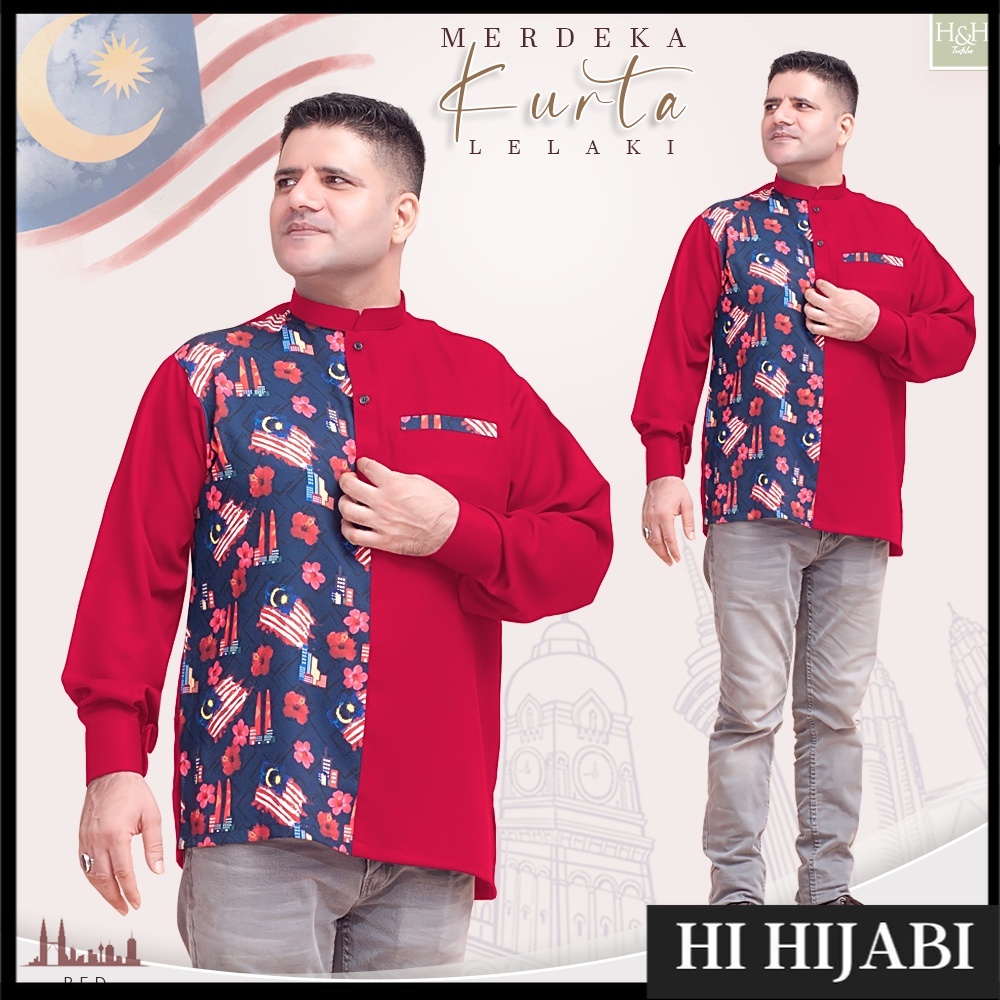 Elegant BAJU KURTA Emrani Berkolar MERDEKA 2022 Premium Cloth ( S-3XL ...
