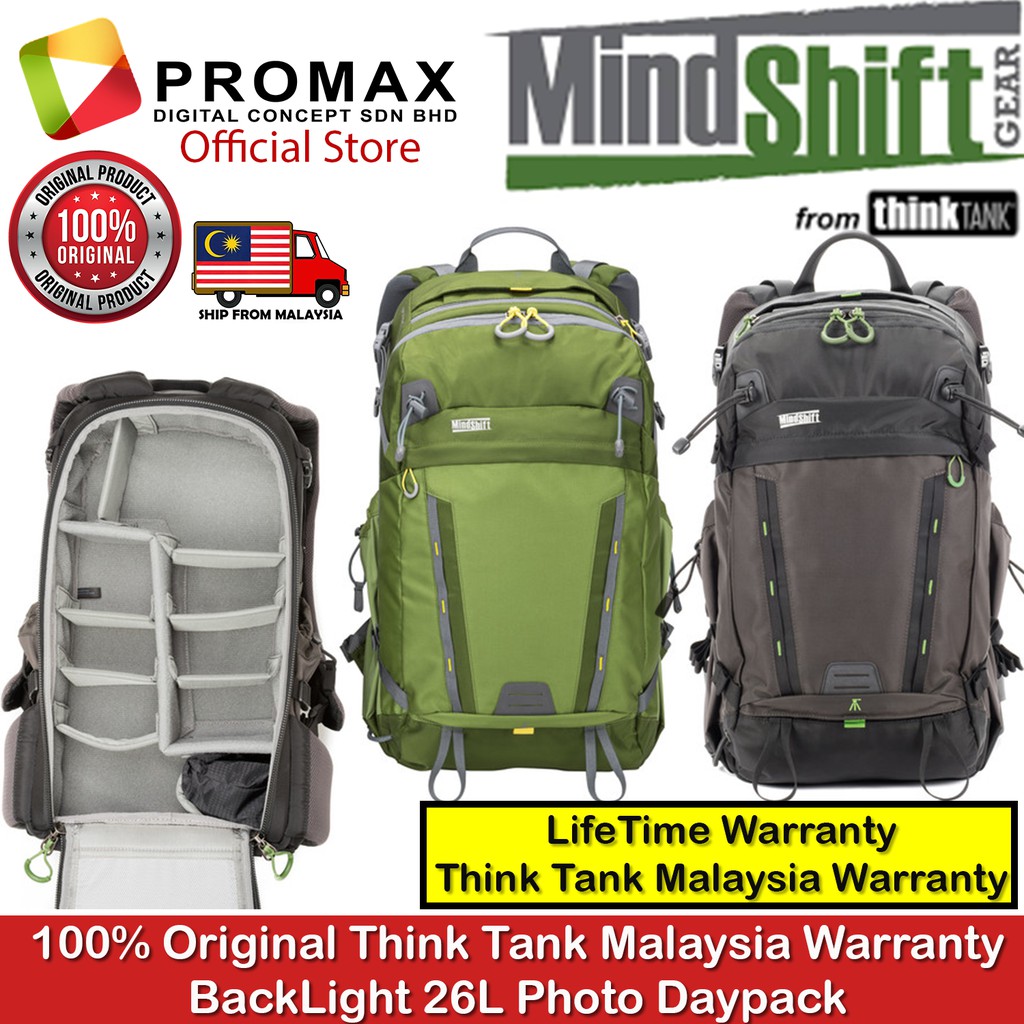 MindShift Gear BackLight 26L Photo Daypack ( Charcoal / Greenfield ...