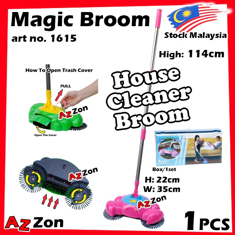 360° Spin Vacuum Broom Rotation Floor Sweeper Sweep Cleaner Penyapu ...