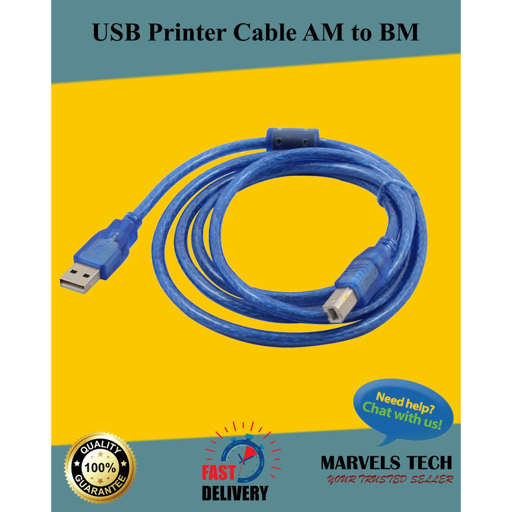 High Speed USB Printer Cable AM to BM (Orignal & Certified for All ...