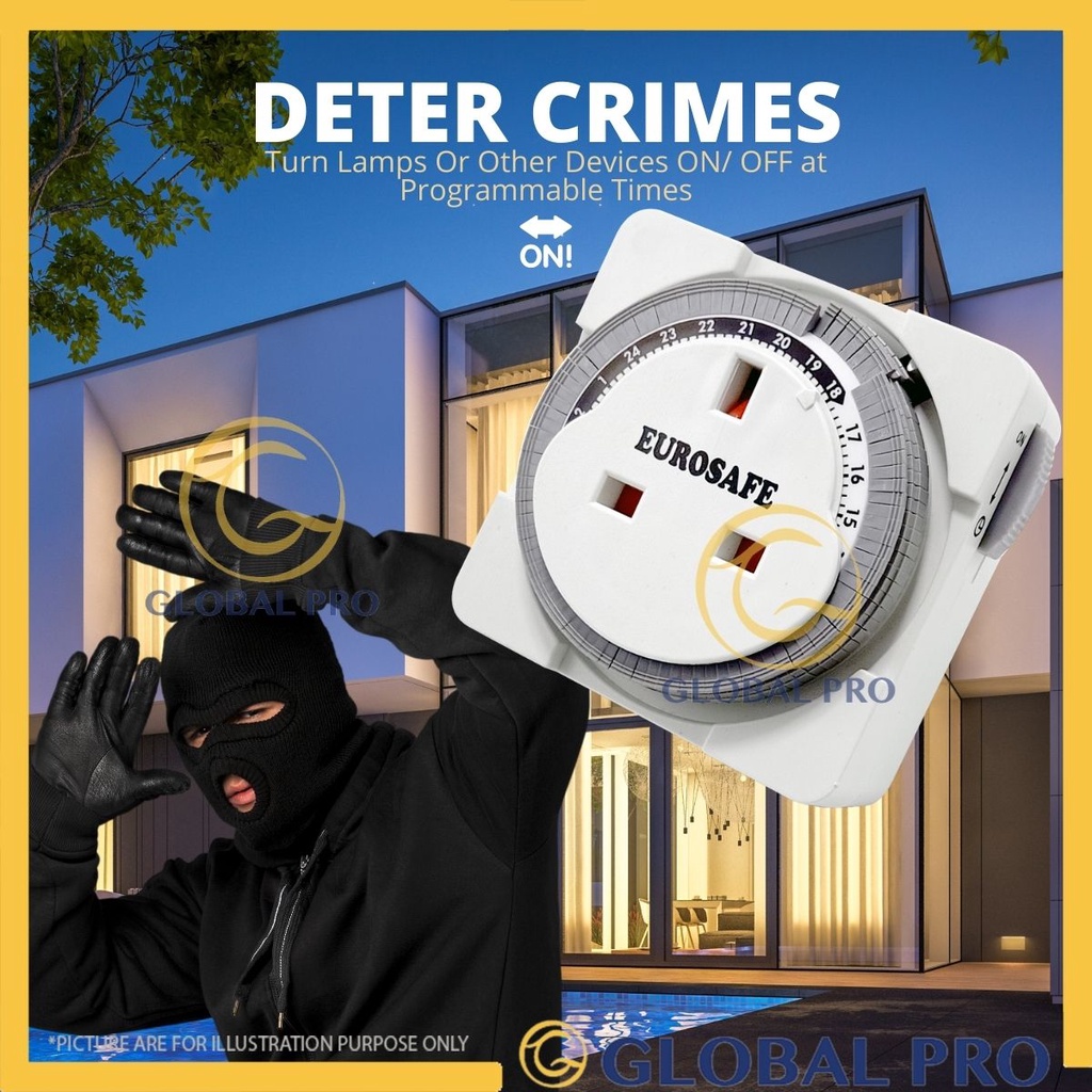 (SIRIM) EUROSAFE/RAPID-TECH/DLX 13A Plug Timer Socket Switch Timer Plug ...