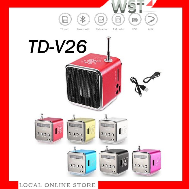 TD-V26 Mini Radio Digital Portable Wireless Bluetooth FM With USB ...