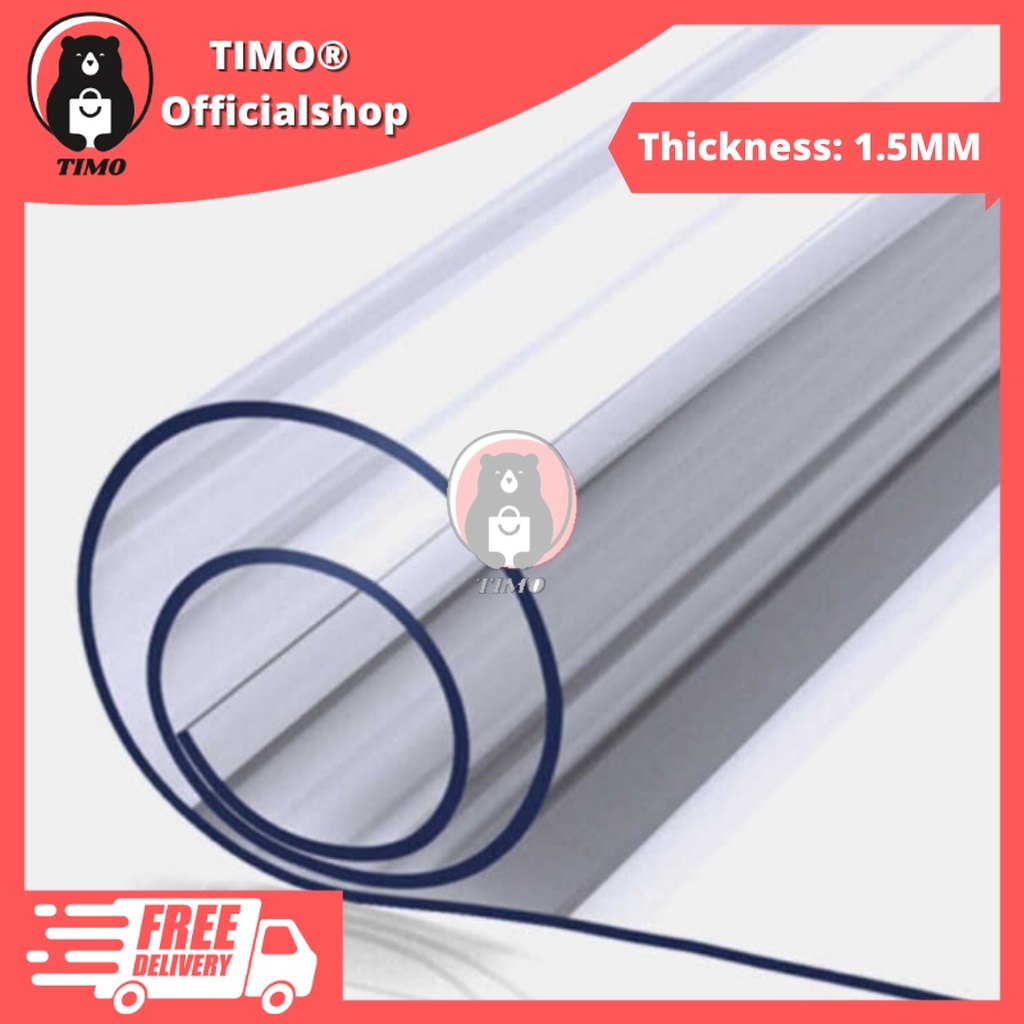 (Thickness: 1.5MM )PVC Clear Plastic Table Cloth Cover Transparent ...