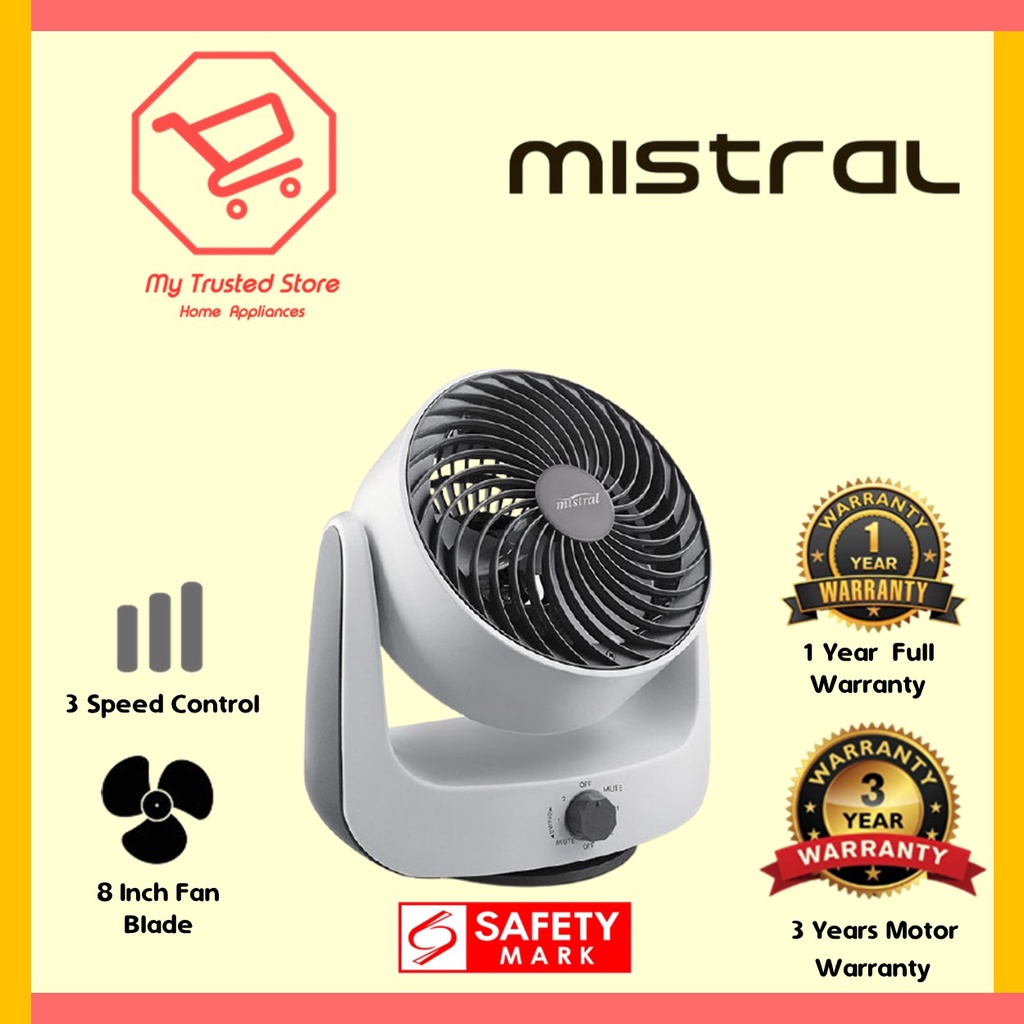 Mistral 8" Turbine Blade High Velocity Desk/Table Fan MHV90 | Shopee ...
