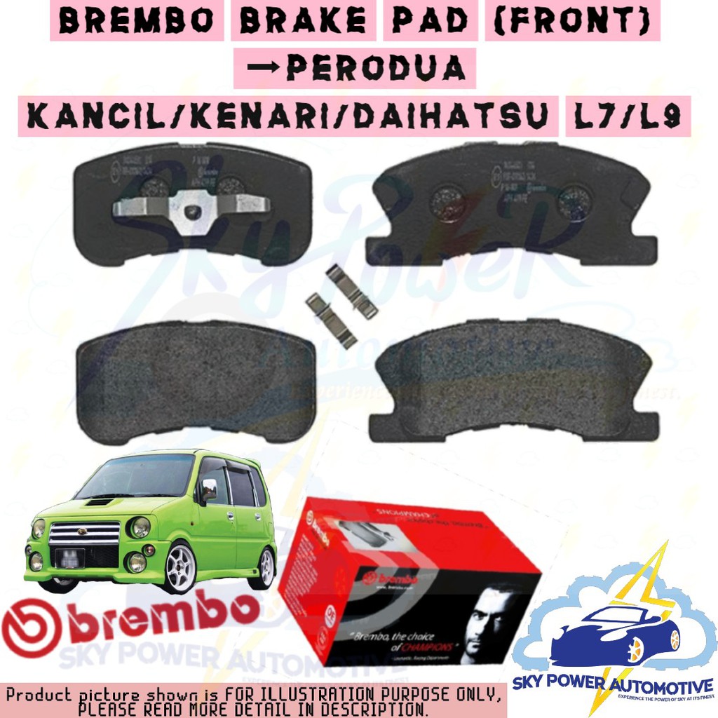 BREMBO PERODUA KANCIL (MODIFIED) / KENARI (MODIFIED) / DAIHATSU MIRA L7/L9 BRAKE PAD (FRONT ...