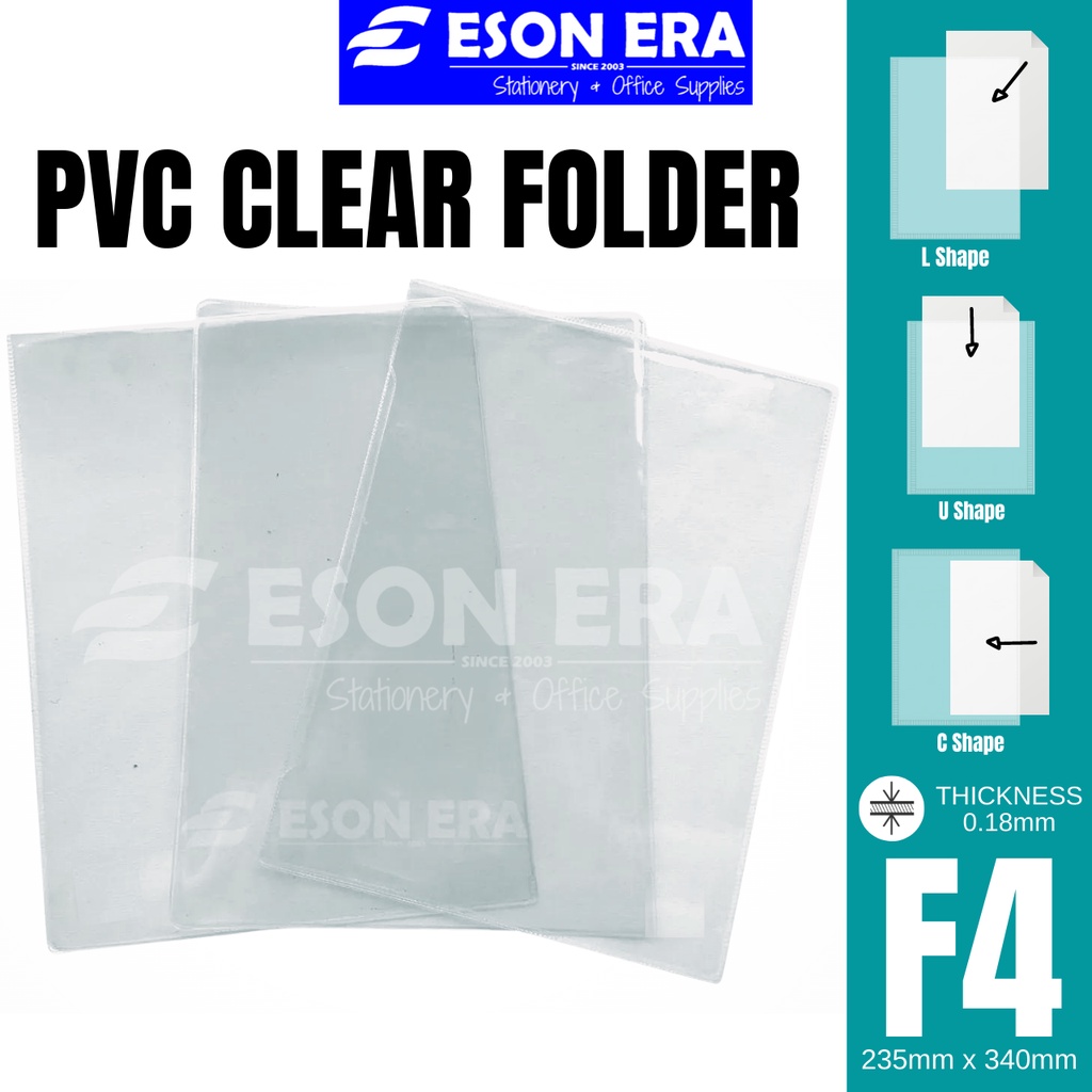 [F4] Clear Folder F4 PVC Document Clear Holder L Shape/ U Shape/ C ...