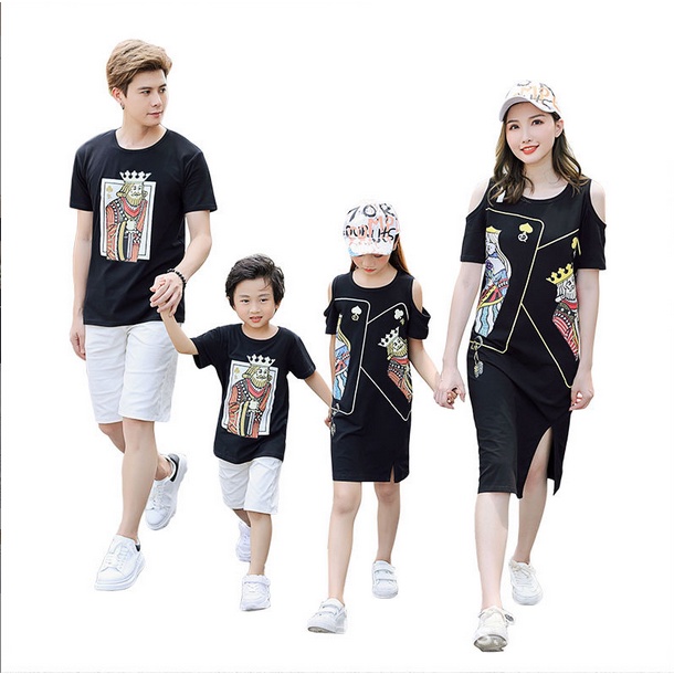 S-4XL Family Dress Men Shirt Boy tshirt Women Girl Dress Mini Dress ...